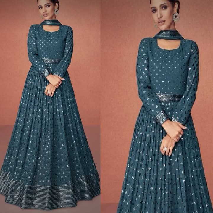 Unreadymade Indian Embroidery Party dress Code:1629 – mustyonlineshop.com